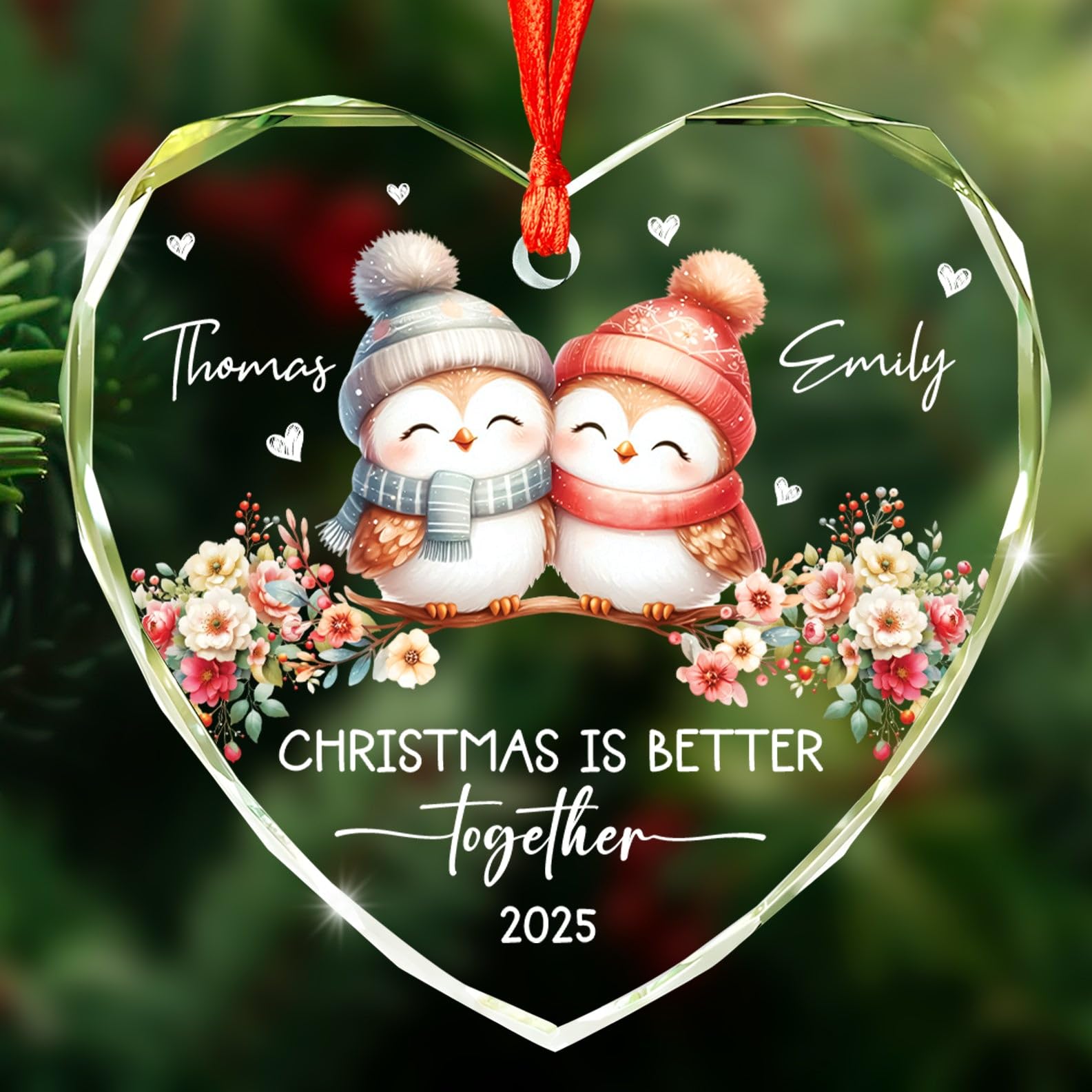 Personalized Christmas is Better Together Glass Ornament, Customized ...