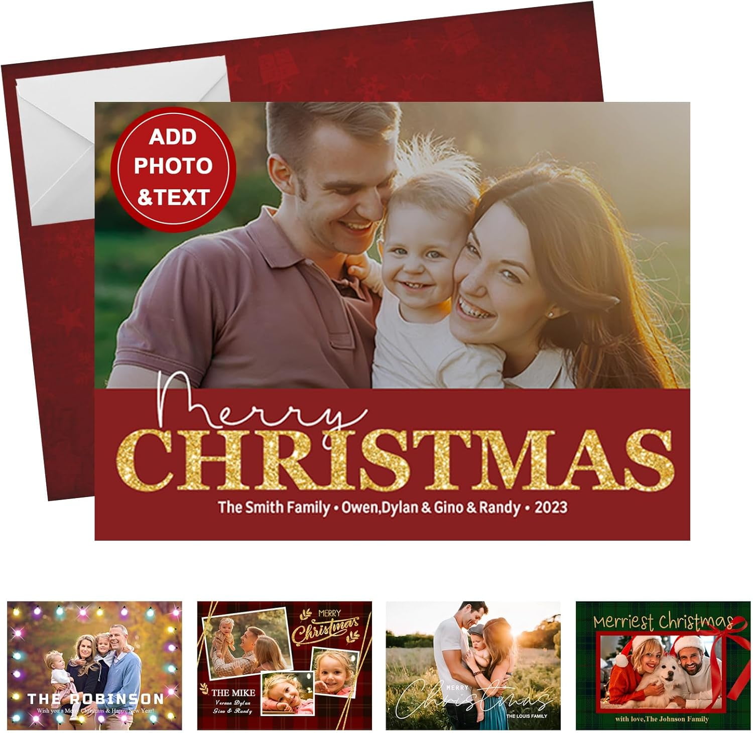 Personalized Christmas Cards, Photo Christmas Holiday Cards with ...