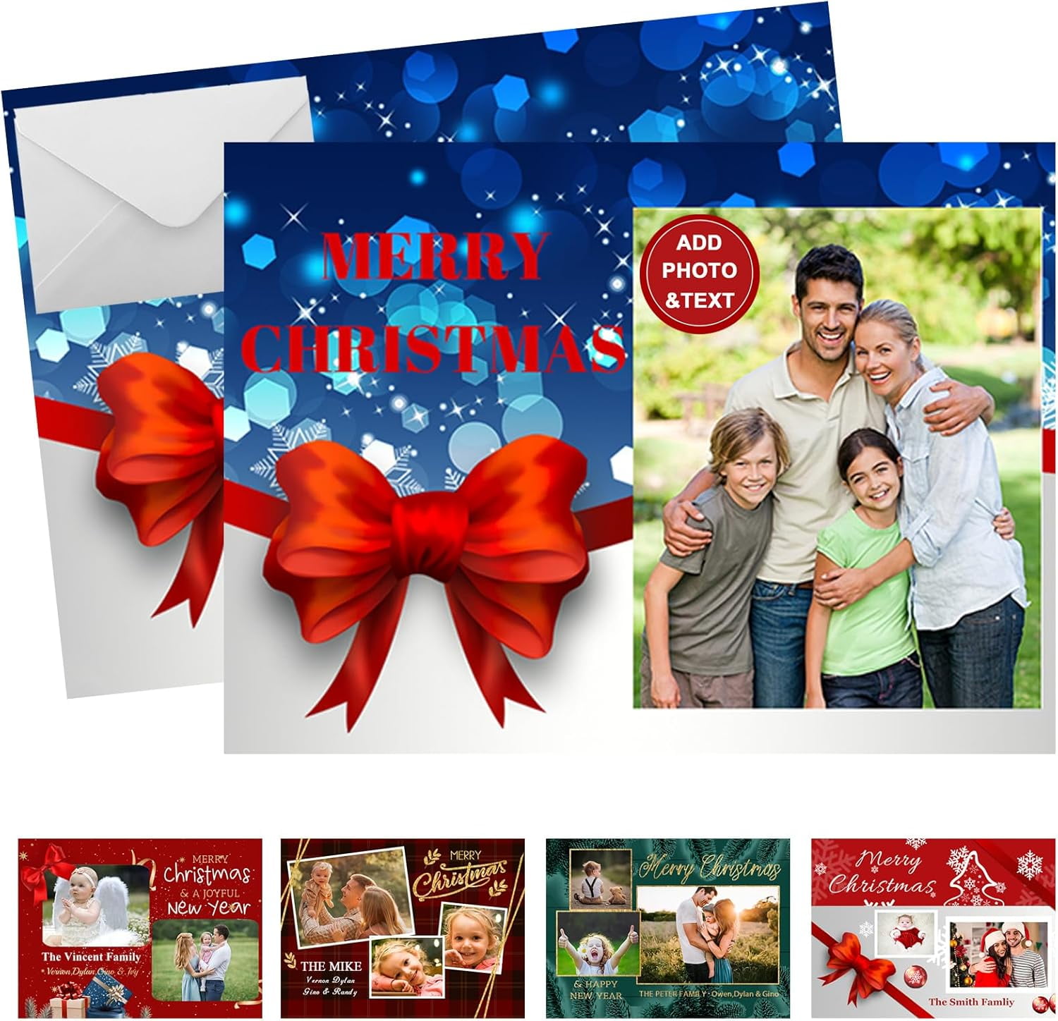 Personalized Christmas Cards, Photo Christmas Holiday Cards with ...