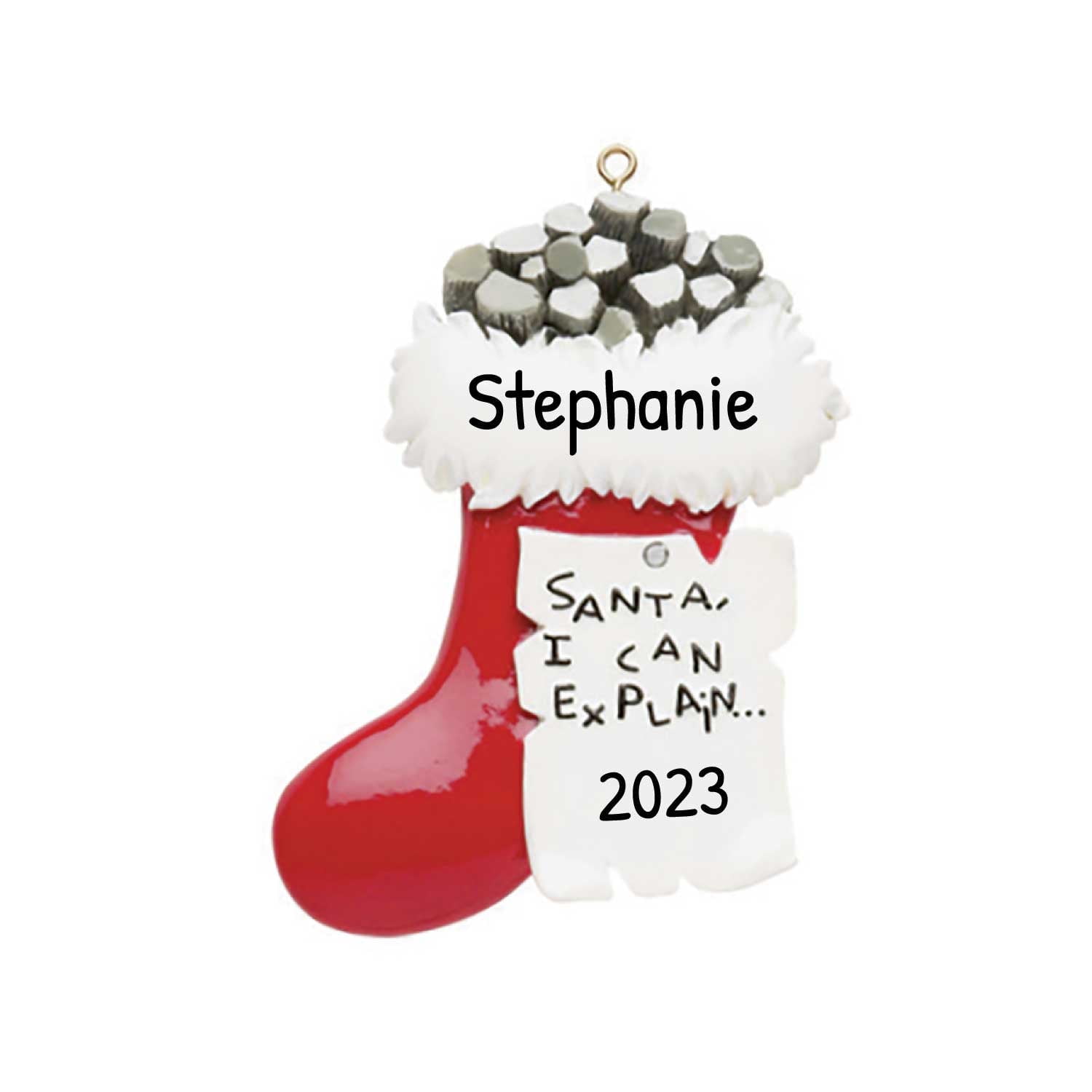 Personalized Christmas Coal Ornament - Bag of Coal Gag Gift, Lump of ...