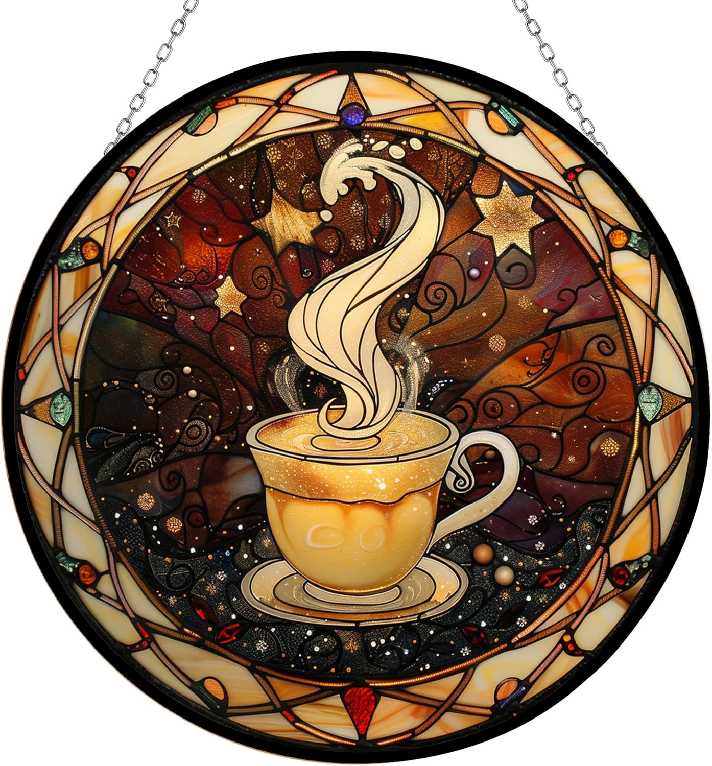 Personalized Christmas Eggnog Cup Nostalgic Stained Glass Window ...