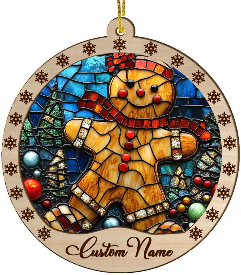 Personalized Christmas, Gingerbread Man Suncatcher, Gingerbread Man ...