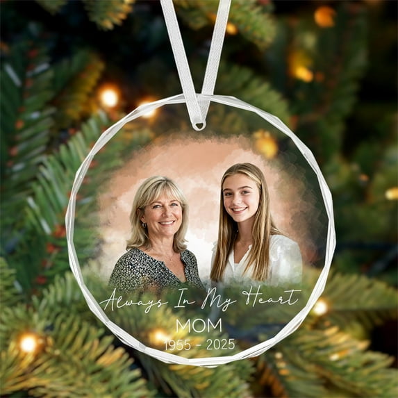 Personalized Christmas Memorial Photo Bauble, Custom In Loving Memory ...