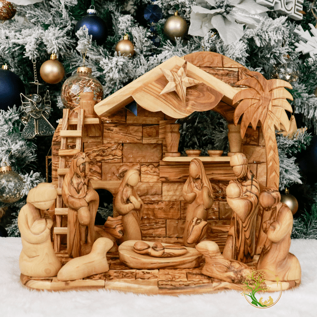 Personalized Christmas Nativity Set-Wooden Olive Wood Nativity Set ...
