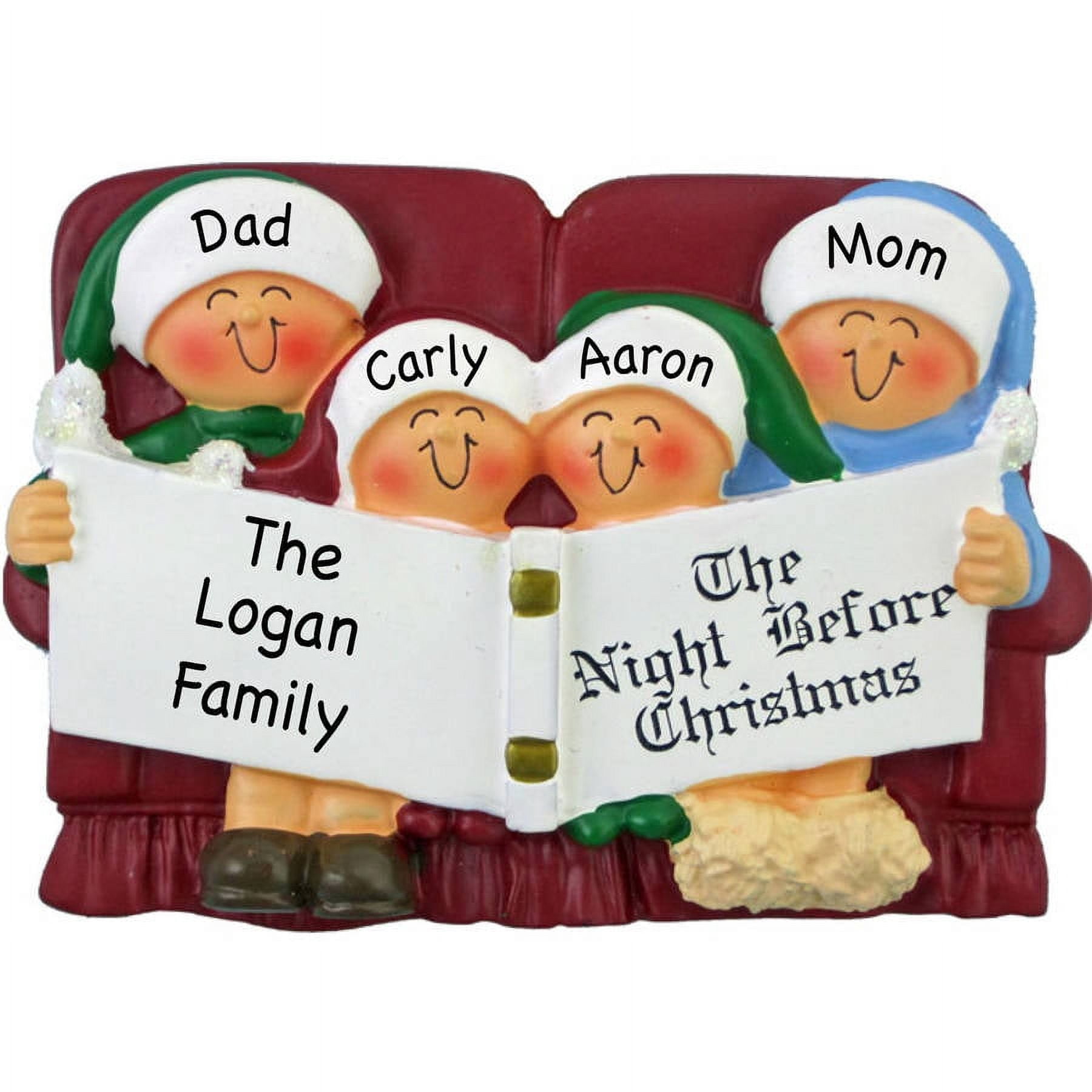 ONLINE Personalized Christmas Ornament - Couch Family of 4 Holiday Tree ...