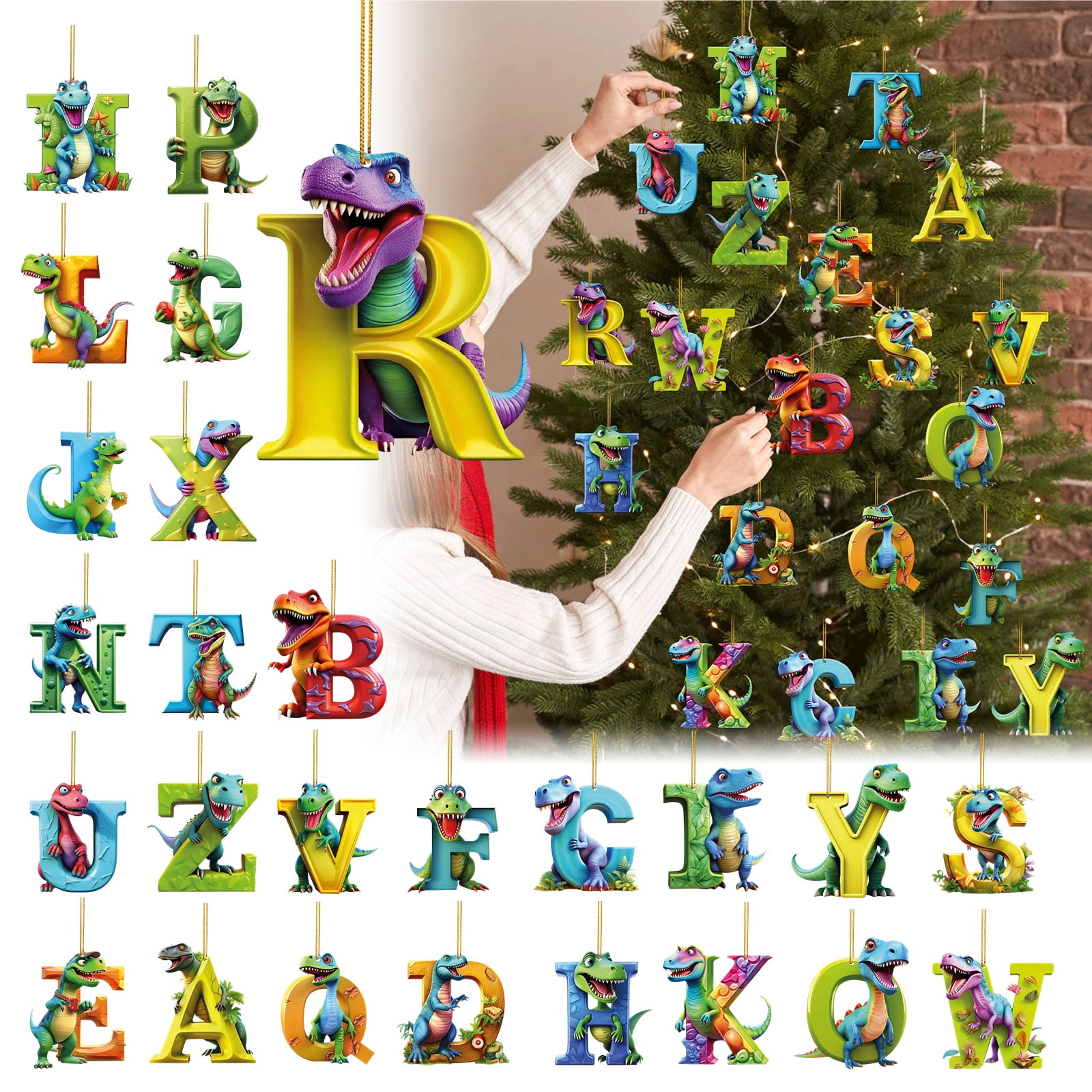 Personalized Christmas Ornaments,Letter Ornaments,2D Christmas Tree ...