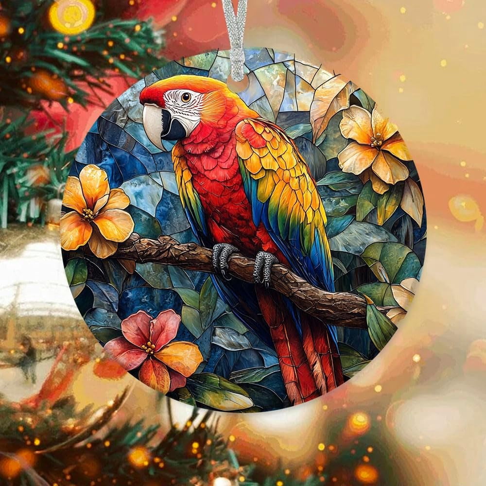 Personalized Christmas Ornaments Scarlet Macaw, Scarlet Macaw Ornament ...