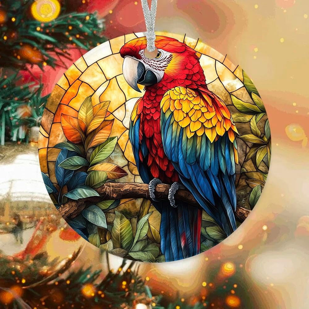 Personalized Christmas Ornaments Scarlet Macaw, Scarlet Macaw Ornament ...