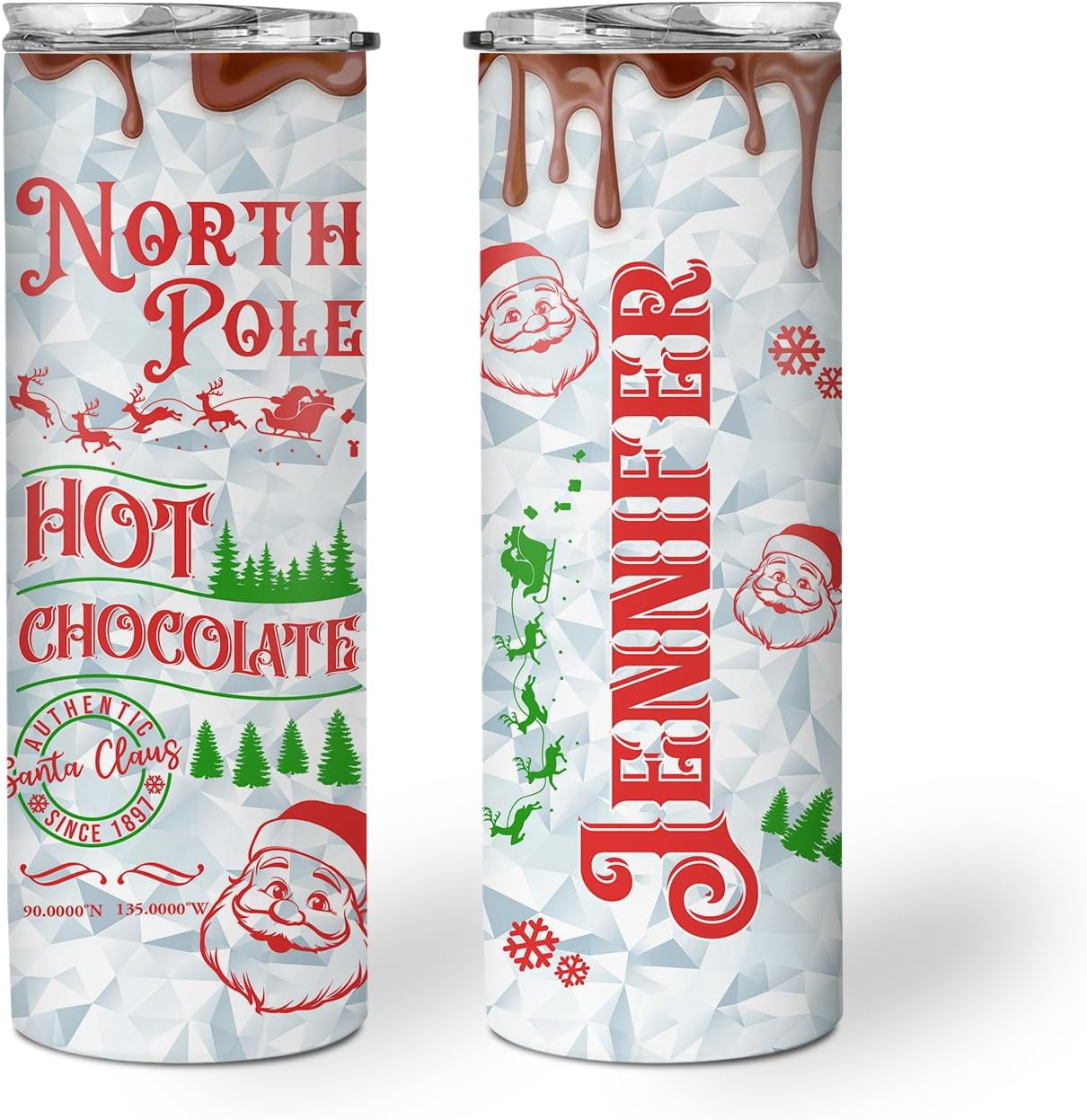 Personalized Christmas Skinny Tumbler - North Pole Hot Chocolate ...