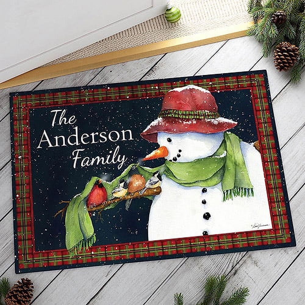 Personalized Snowman Doormat