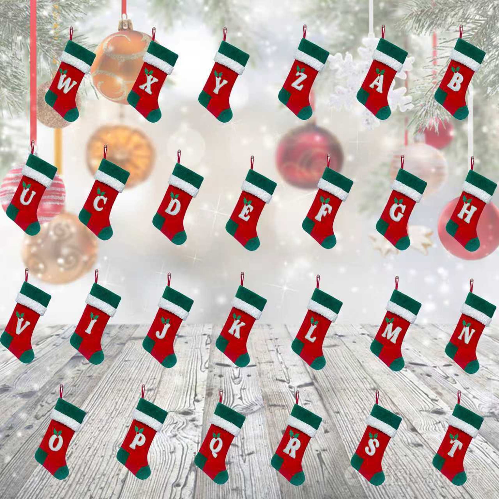 Personalized Christmas Stocking with Embroidered Initial Festive Design ...