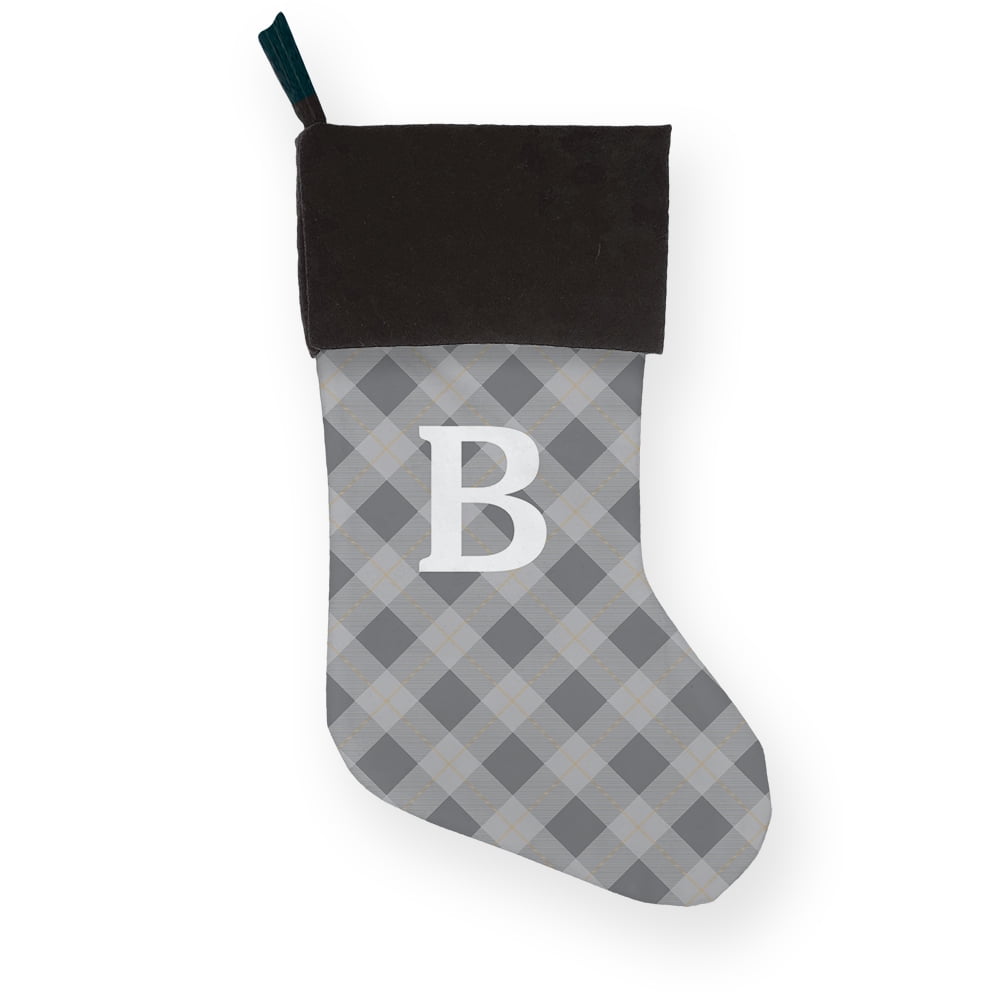 Personalized Christmas Stocking with Initial – Custom Holiday Stocking ...