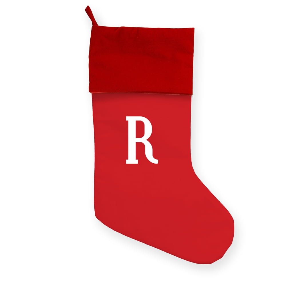 Personalized Christmas Stocking with Initial – Custom Holiday Stocking ...