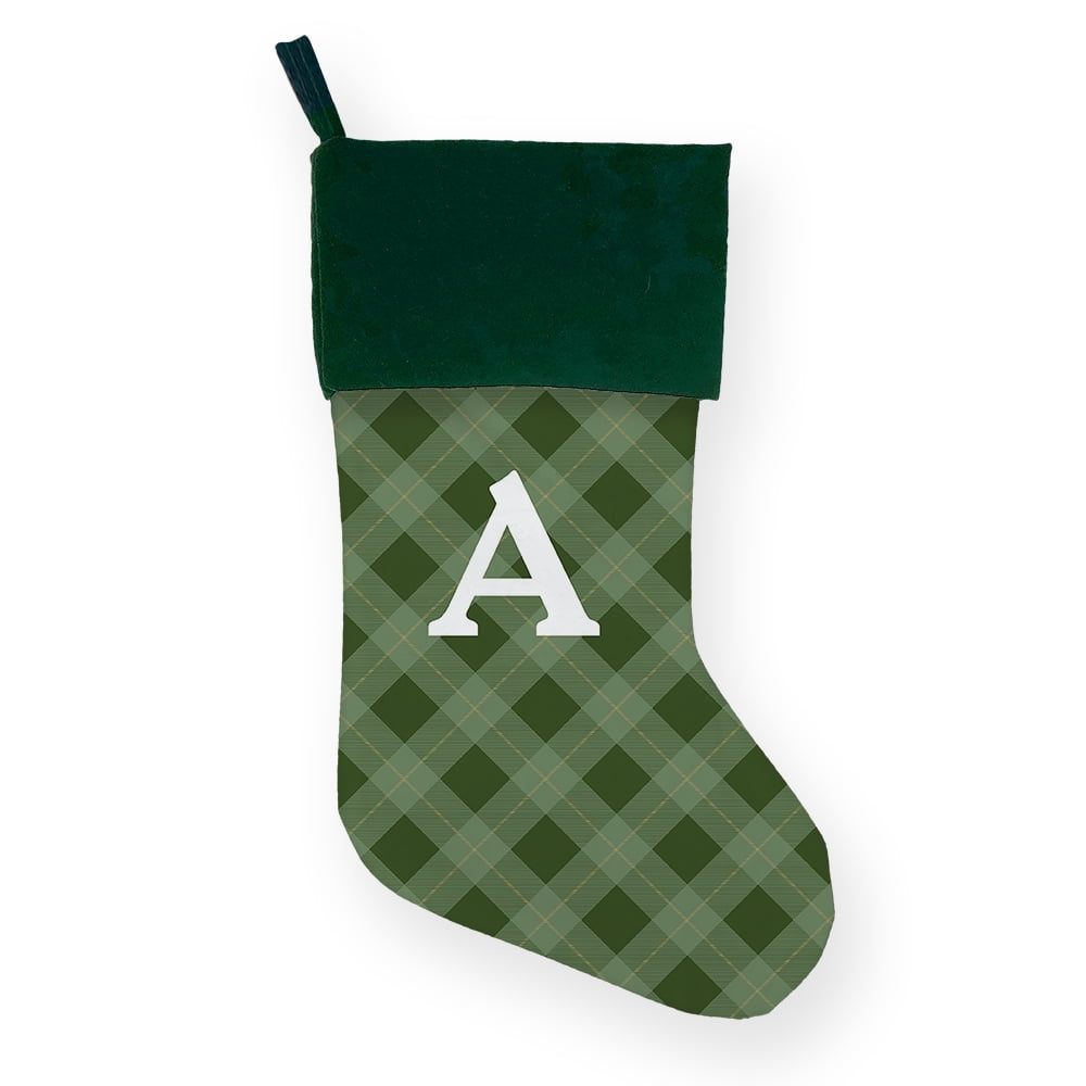 Personalized Christmas Stocking with Initial – Custom Holiday Stocking ...