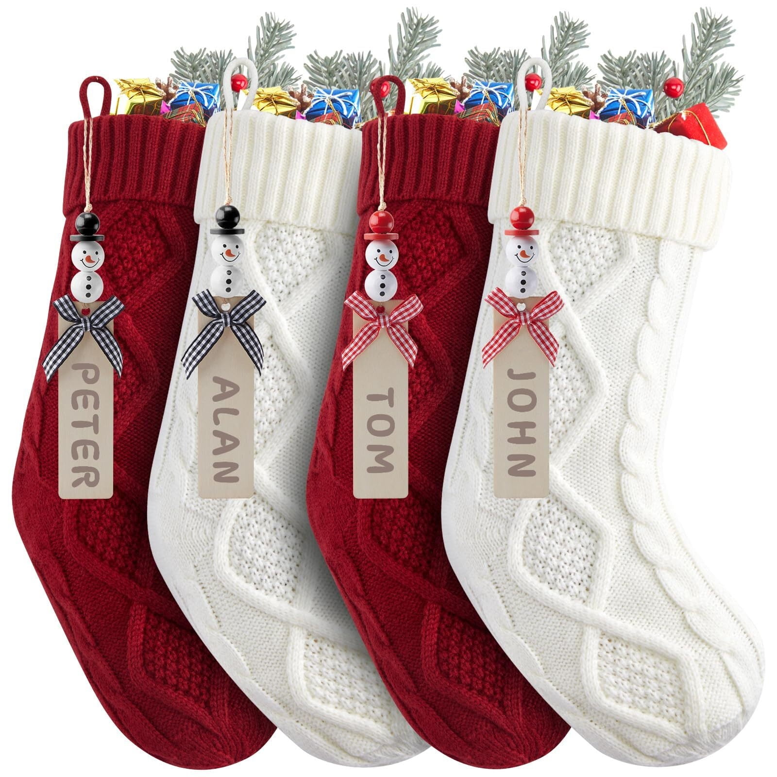 Personalized Christmas Stockings - 18 Inches Hanging Stockings with DIY ...