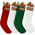 Personalized Christmas Stockings Knitted Set of 4: 18'' Large Knit ...