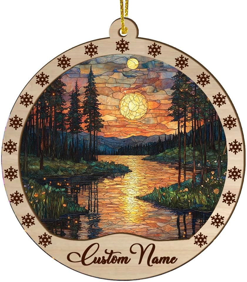 Personalized Christmas Suncatcher Fireflies Sky, Fireflies Sky Ornament, Fireflies Sky Present ...