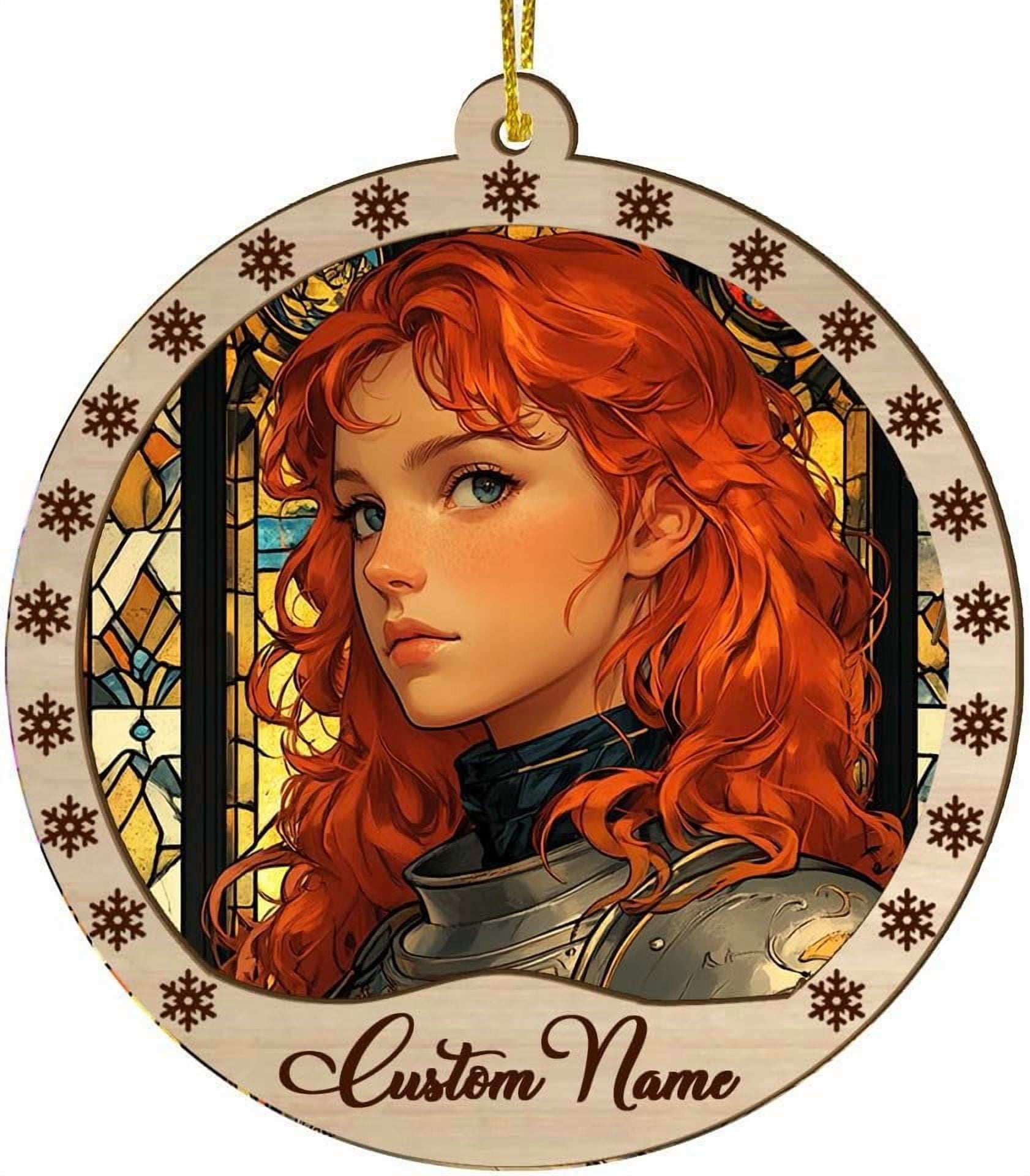 Personalized Christmas Suncatcher Joan of Arc, Joan of Arc Ornament ...