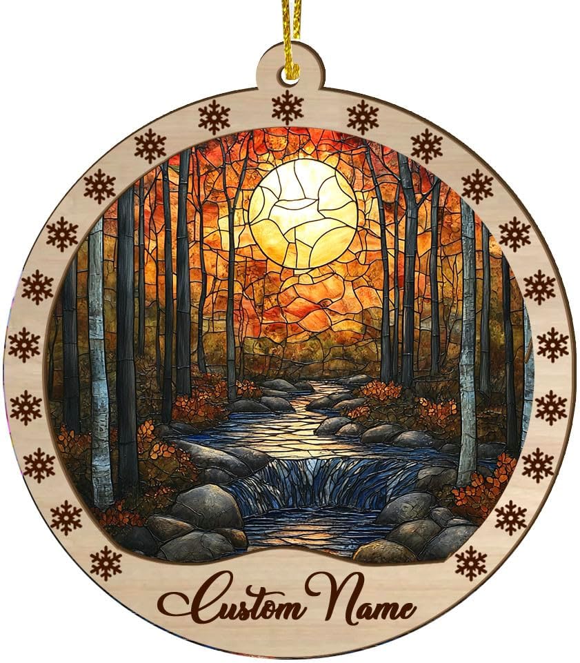 Personalized Christmas Suncatcher Landscape River, Landscape River ...