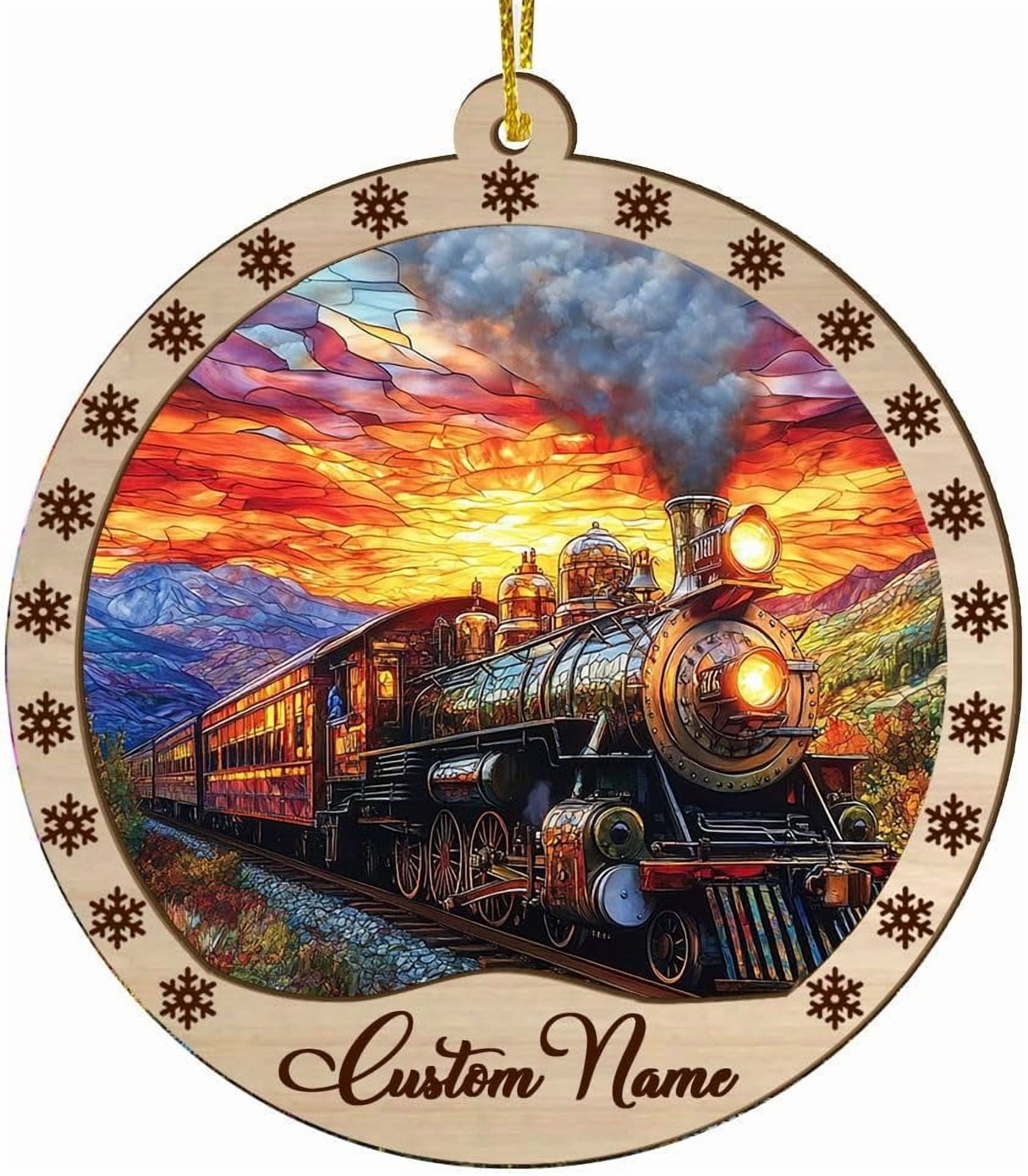 Personalized Christmas Suncatcher Train, Train Ornament, Train ...