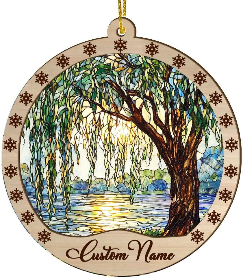 Personalized Christmas Suncatcher Weeping Willow, Weeping Willow ...