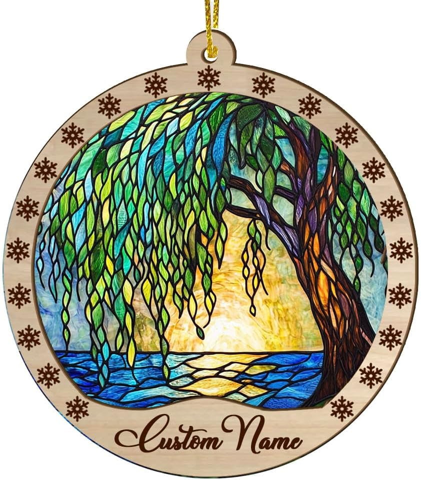 Personalized Christmas Suncatcher Weeping Willow, Weeping Willow ...