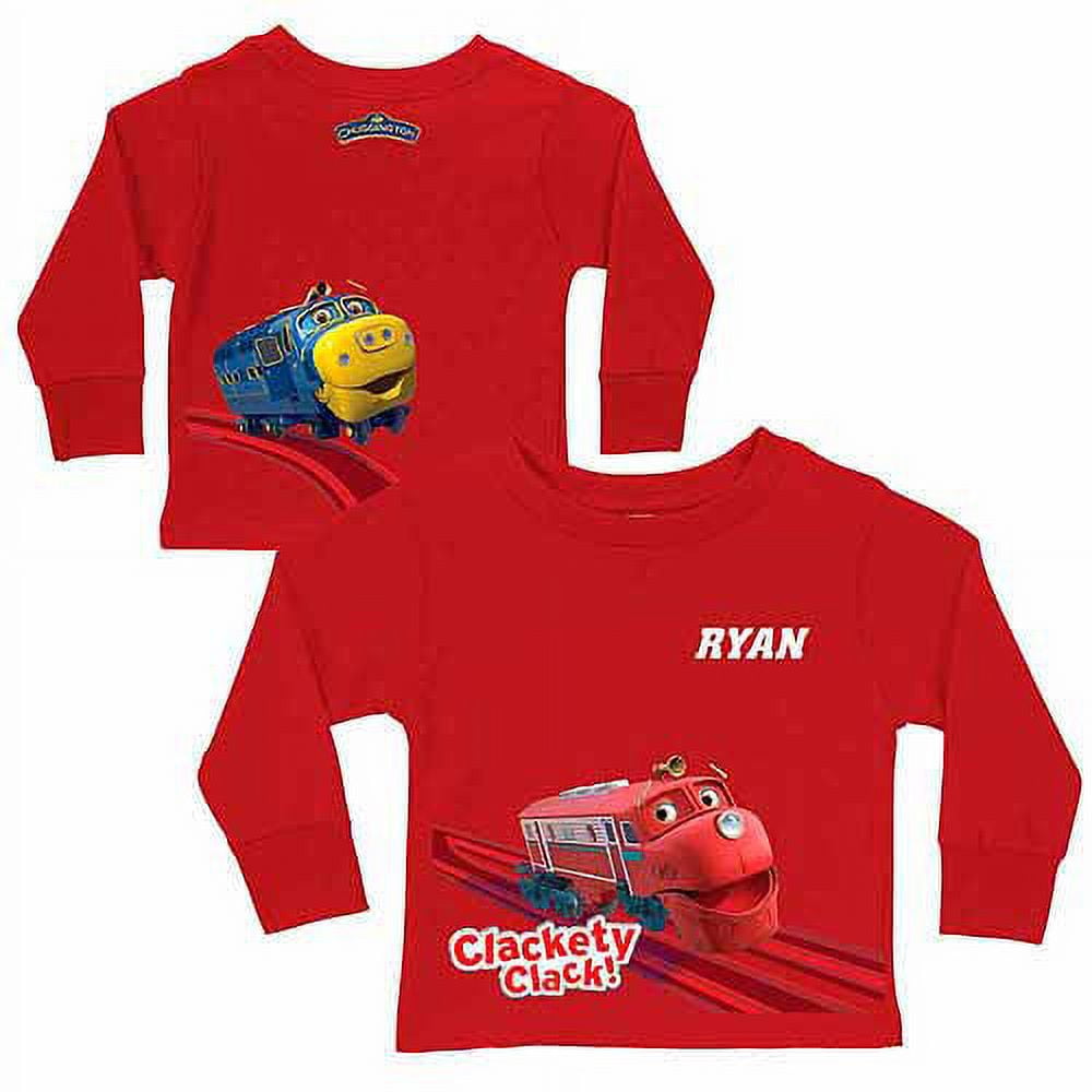 Personalized Chuggington Clackety Clack! Boys' Red Long Sleeve Tee ...