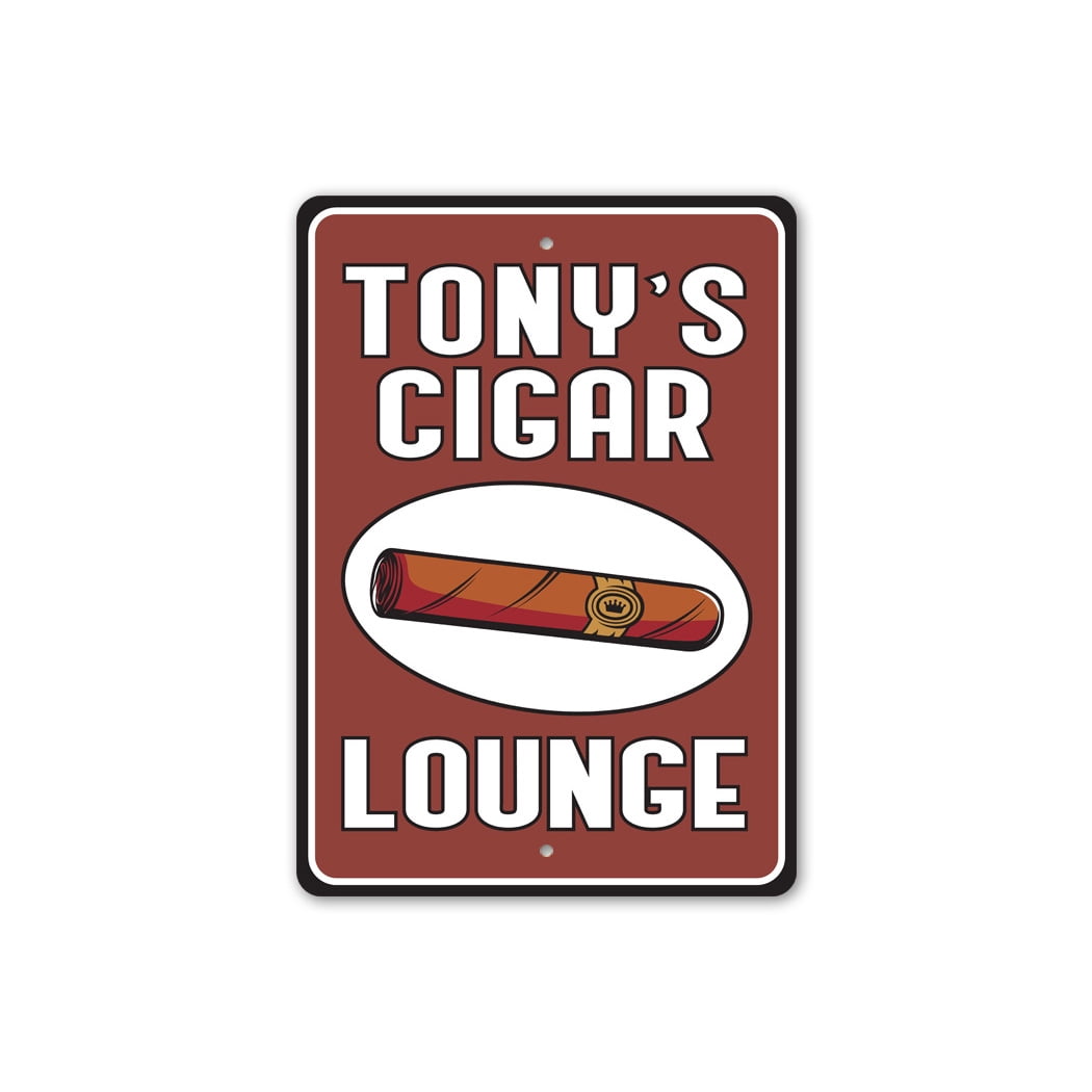 Personalized Cigar Lounge Aluminum Metal Decor Sign - 10x14 inches ...