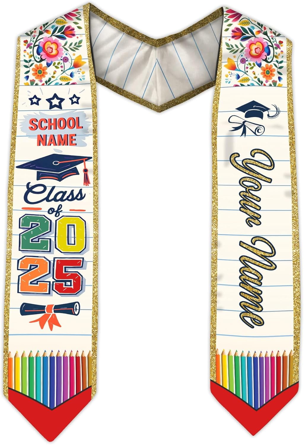 Personalized Class Of 2025 Teacher Graduation Stole Custom Teacher ...