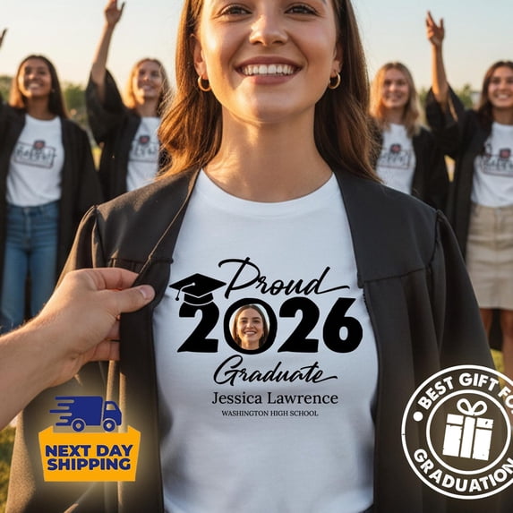 Personalized Class of 2026 Graduation Shirt Custom Photo Name School ...