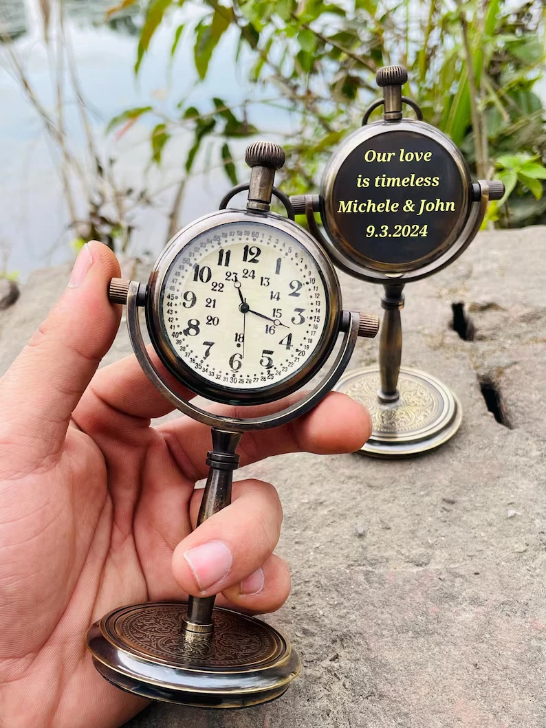 Personalized Clock Anniversary Engraved Table clock Engraved tally Mark ...