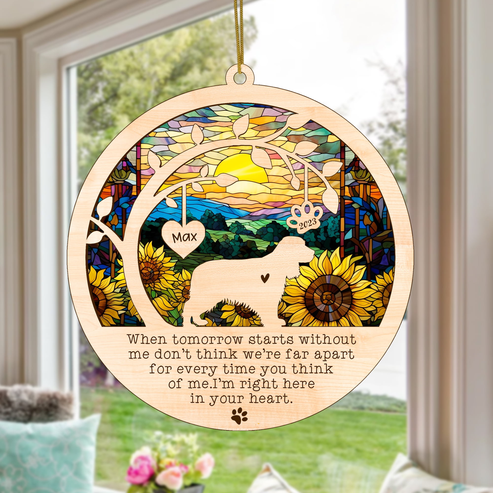 Personalized Cocker Spaniel Dog Tree Memorial Suncatcher, Pet Loss ...
