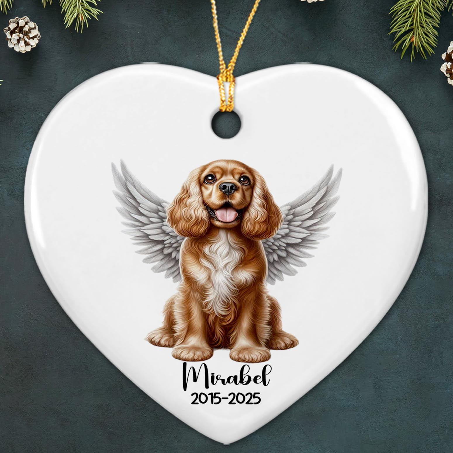 Personalized Cocker Spaniel Forever Loved Ceramic Ornament Gift, Cocker ...