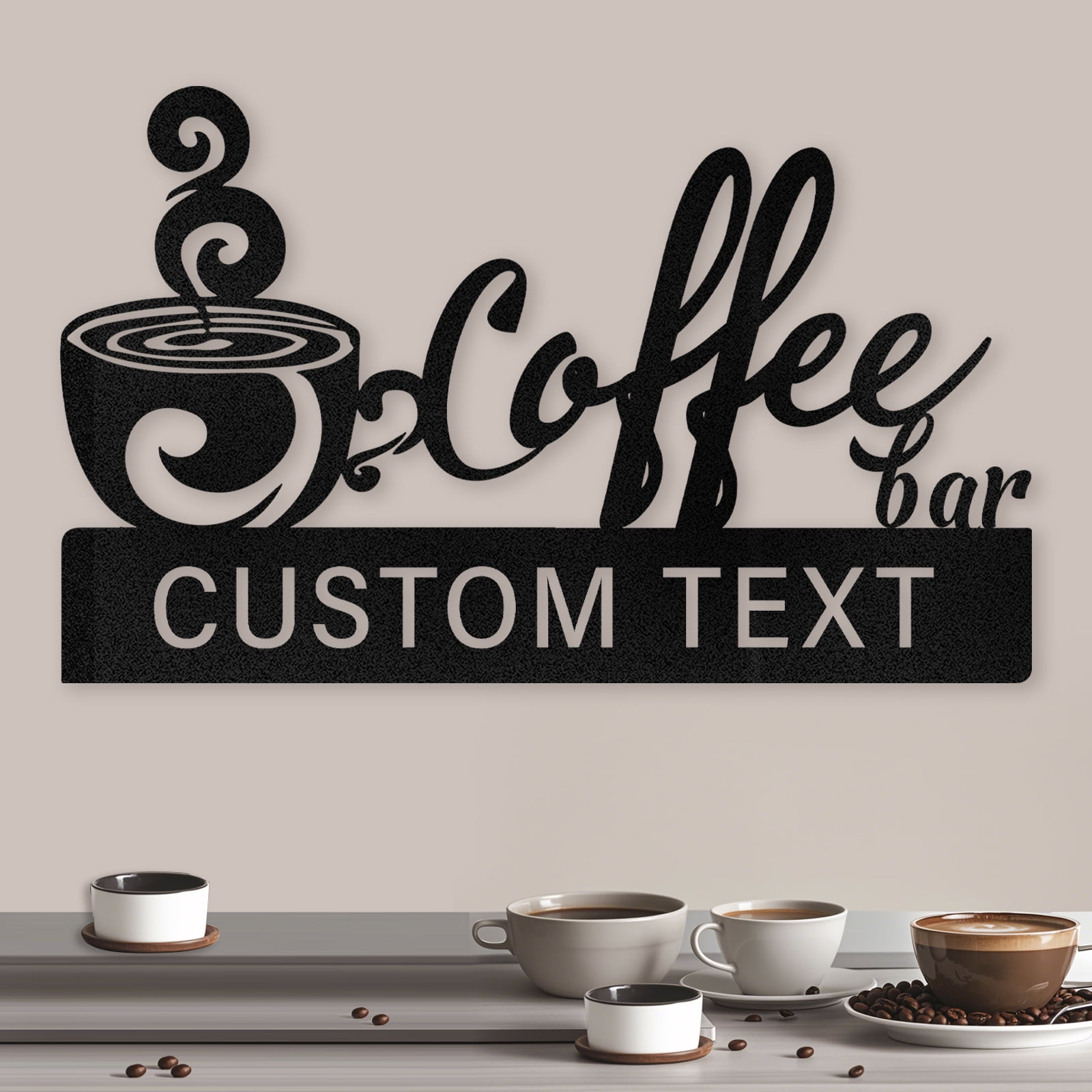 Personalized Coffee Bar Metal Sign Wall Decor - Custom Coffee Station ...