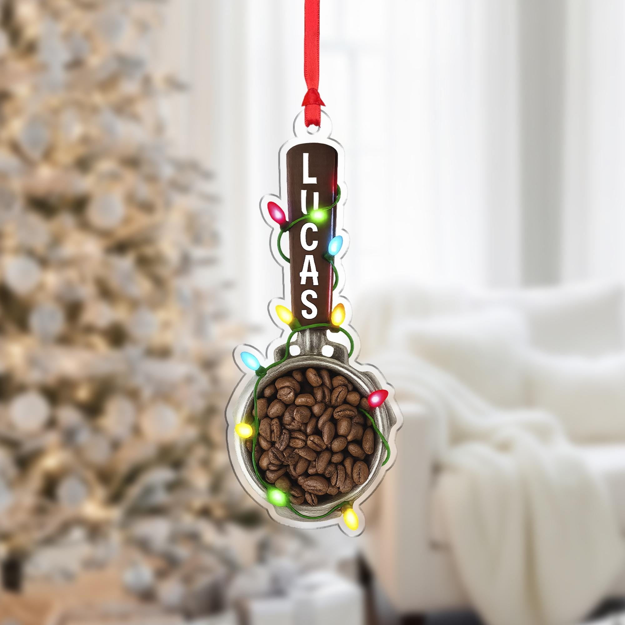 Personalized Coffee Lover Acrylic Christmas Ornament with Name ...