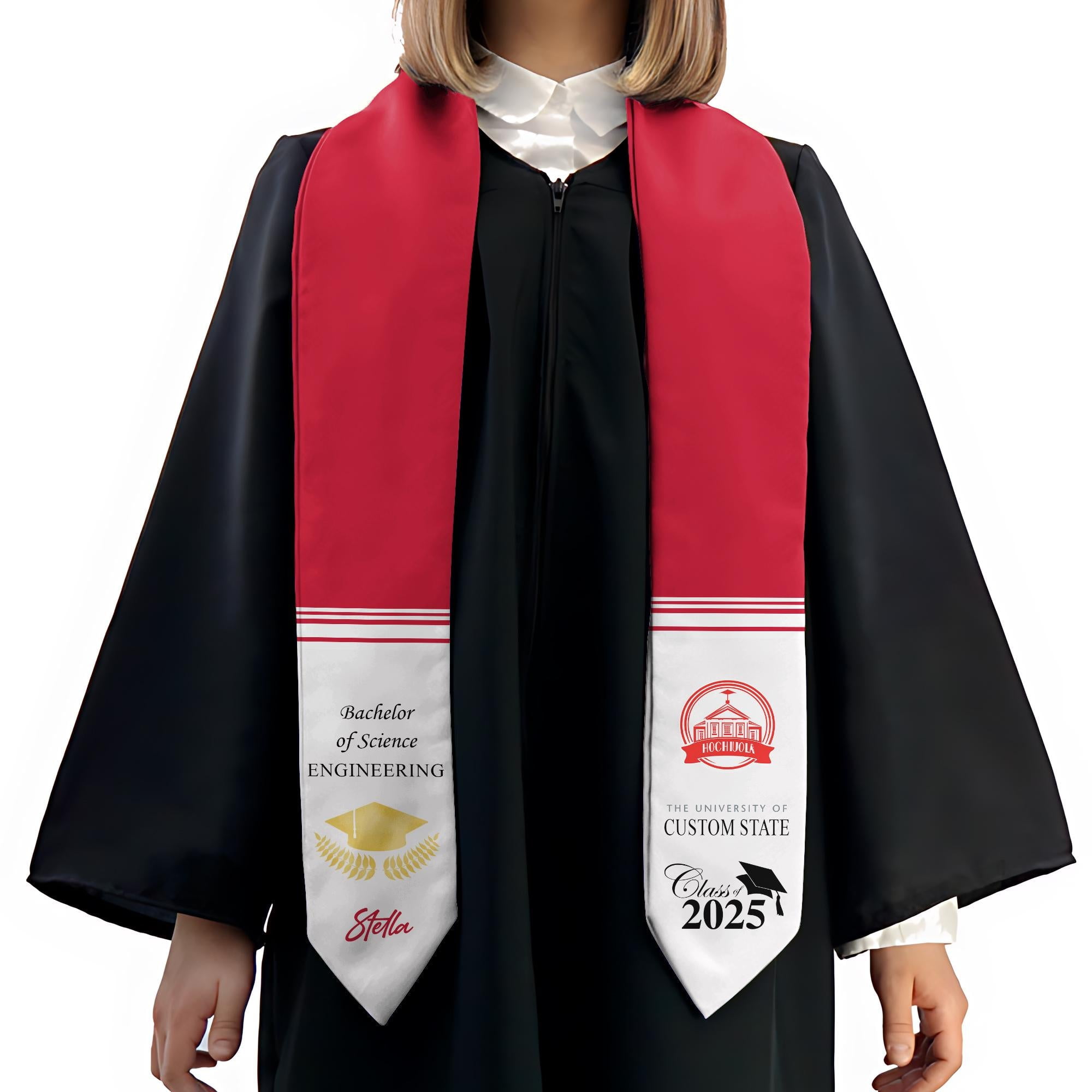 Personalized College Graduation Sash, Custom Your School Colors ...