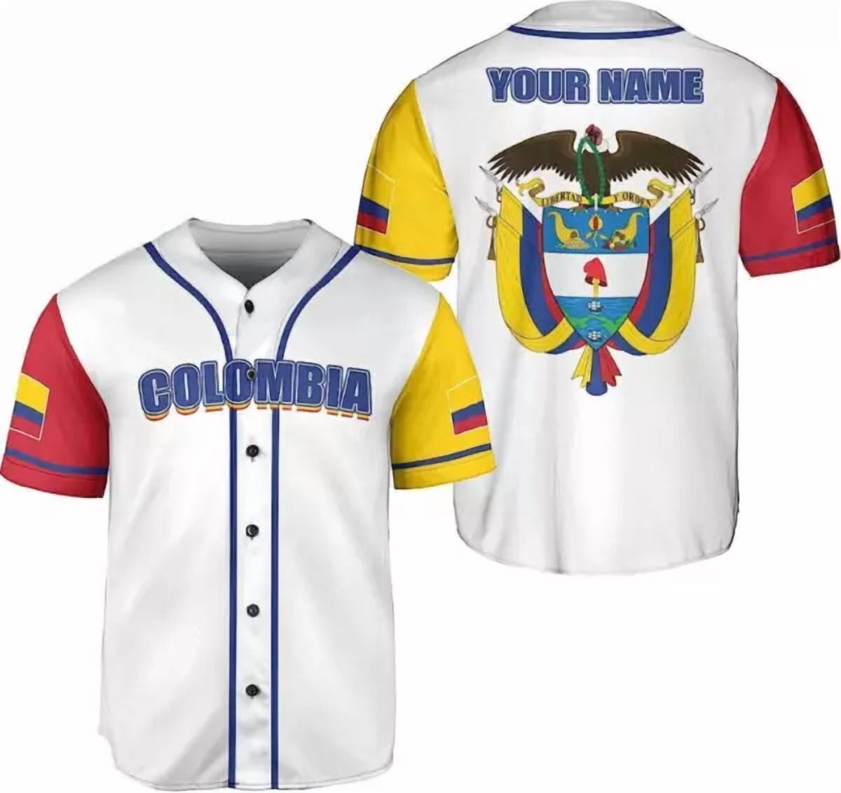 Personalized Colombia Flag, Colombian 3D Baseball Jersey Shirt - Hot ...