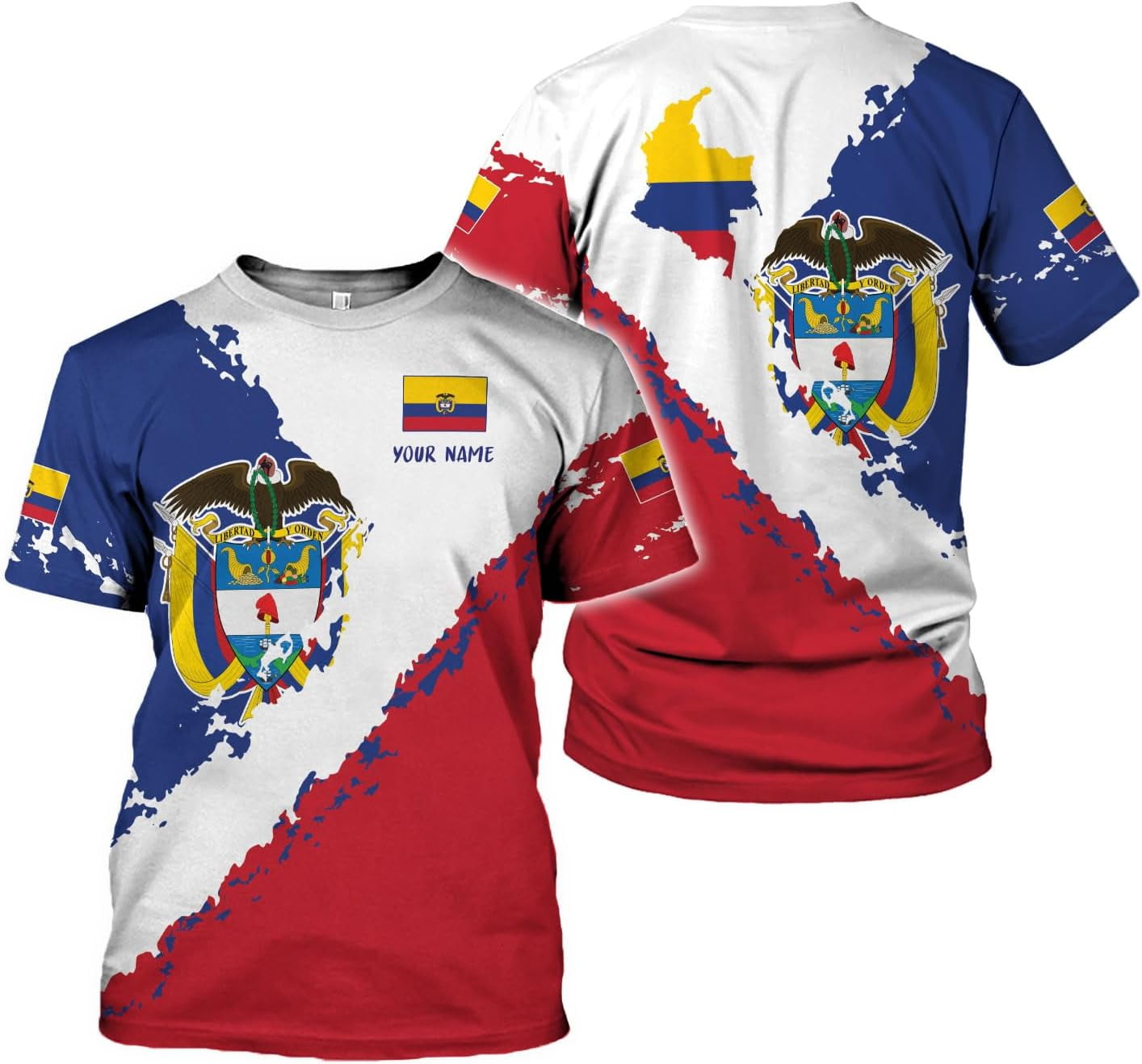 Personalized Colombia Shirts Colombia Flag Shirt Colombian T-Shirt for ...