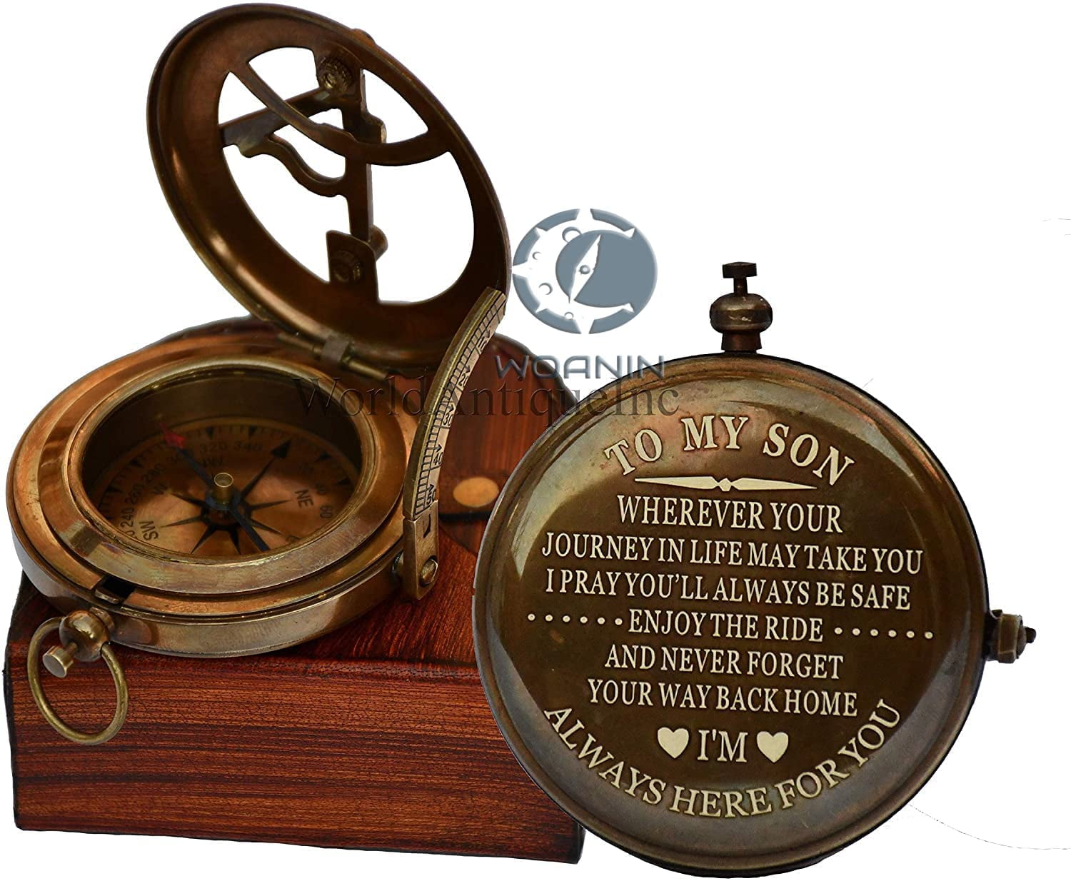 Nauticalmart Personalized Engraved Brass Compass, Antique Finish, Gift ...