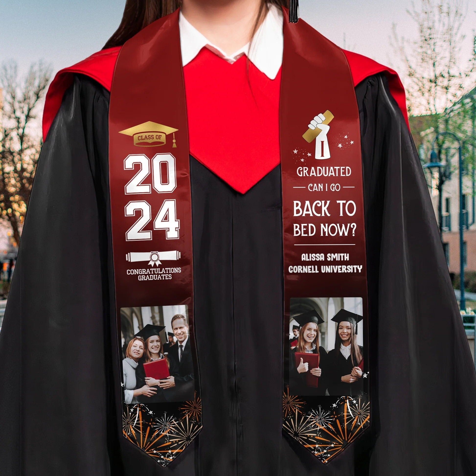 Personalized Congrats 2025 Graduation Stole, Graduation Stole Custom School Name, Your Name ...