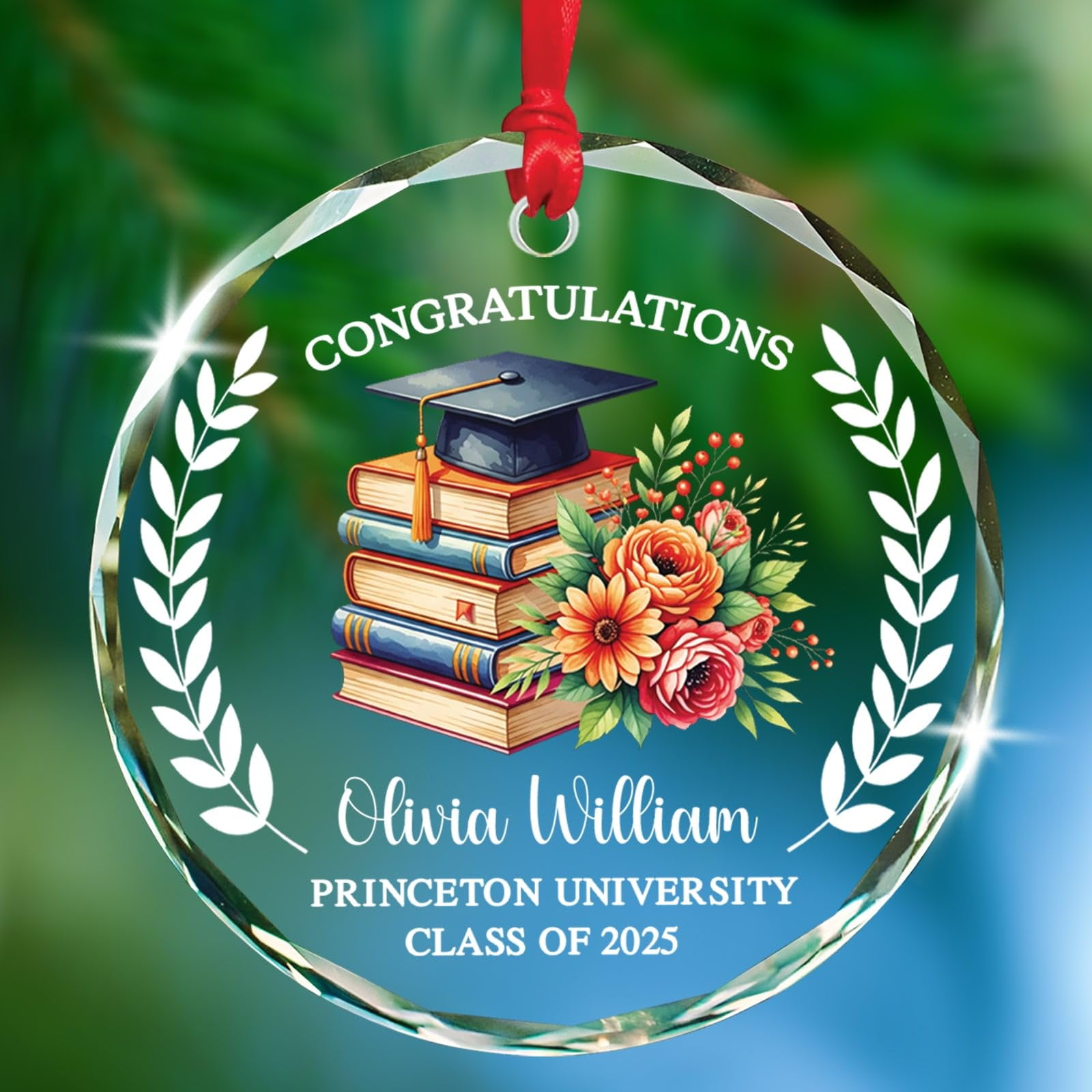 Personalized Congratulations Graduate Glass Ornament 2025, Congrats ...