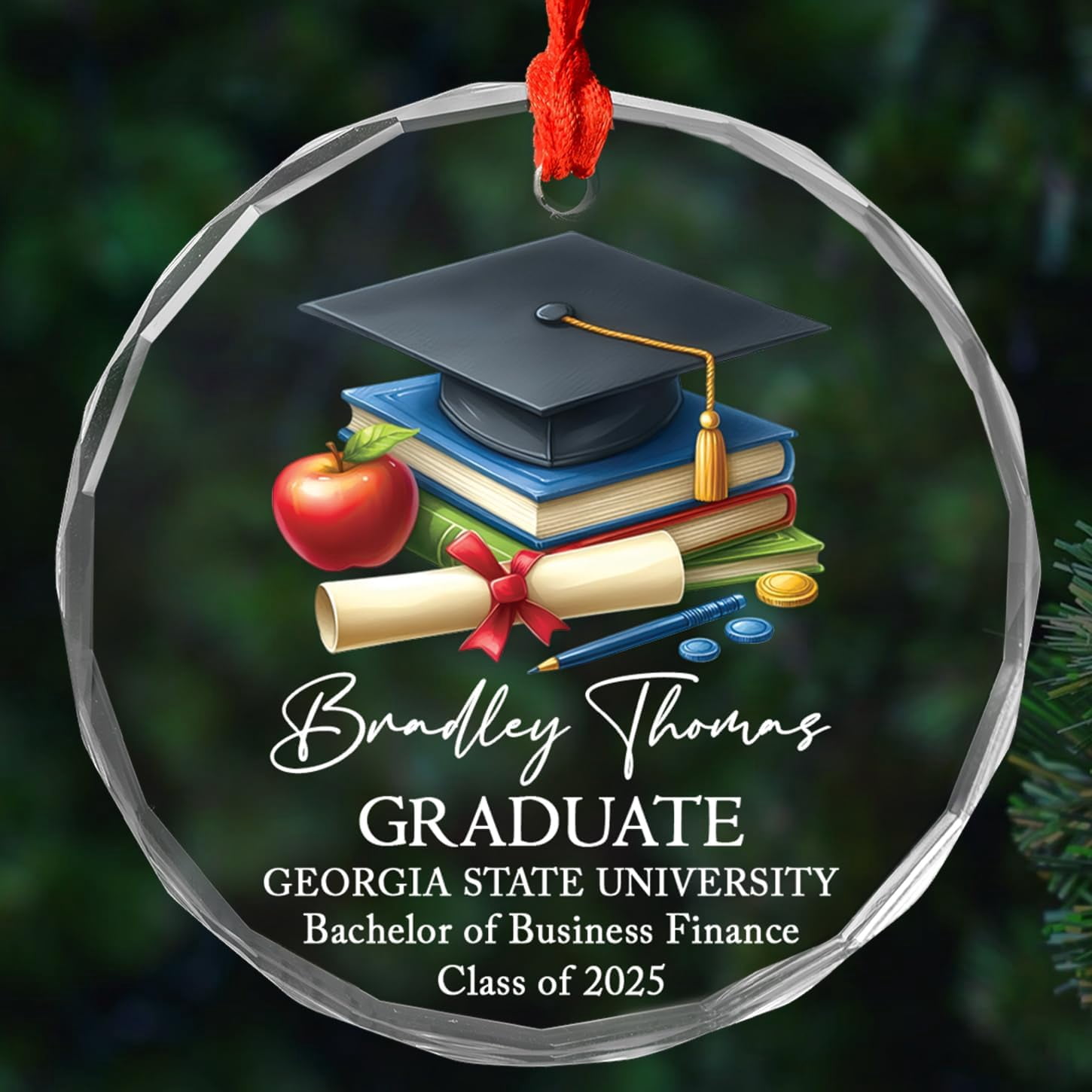 Personalized Congratulations Graduation Glass Christmas Ornament 2025 ...