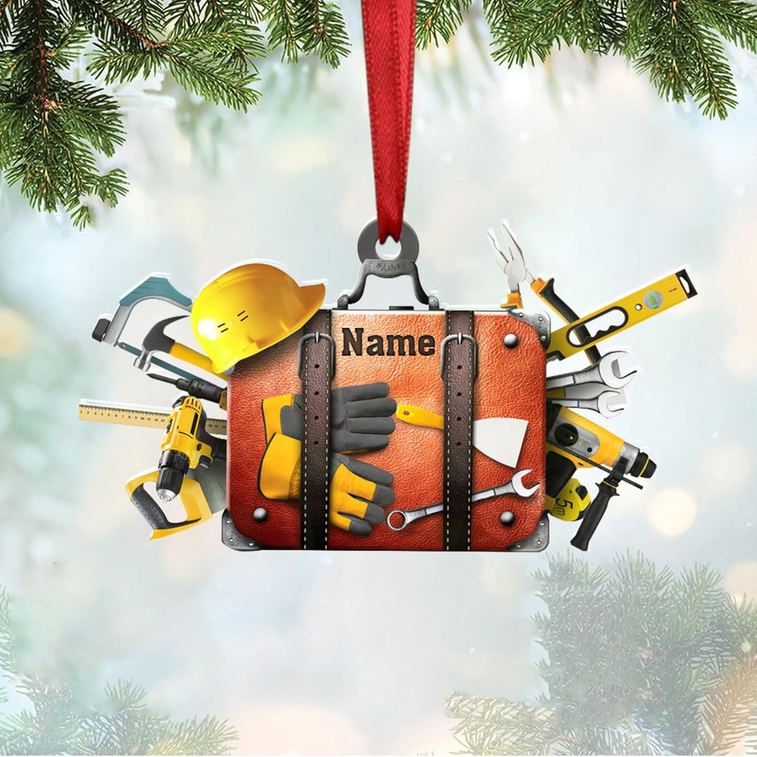 Personalized Construction Ornaments for Christmas Tree 2024 ...