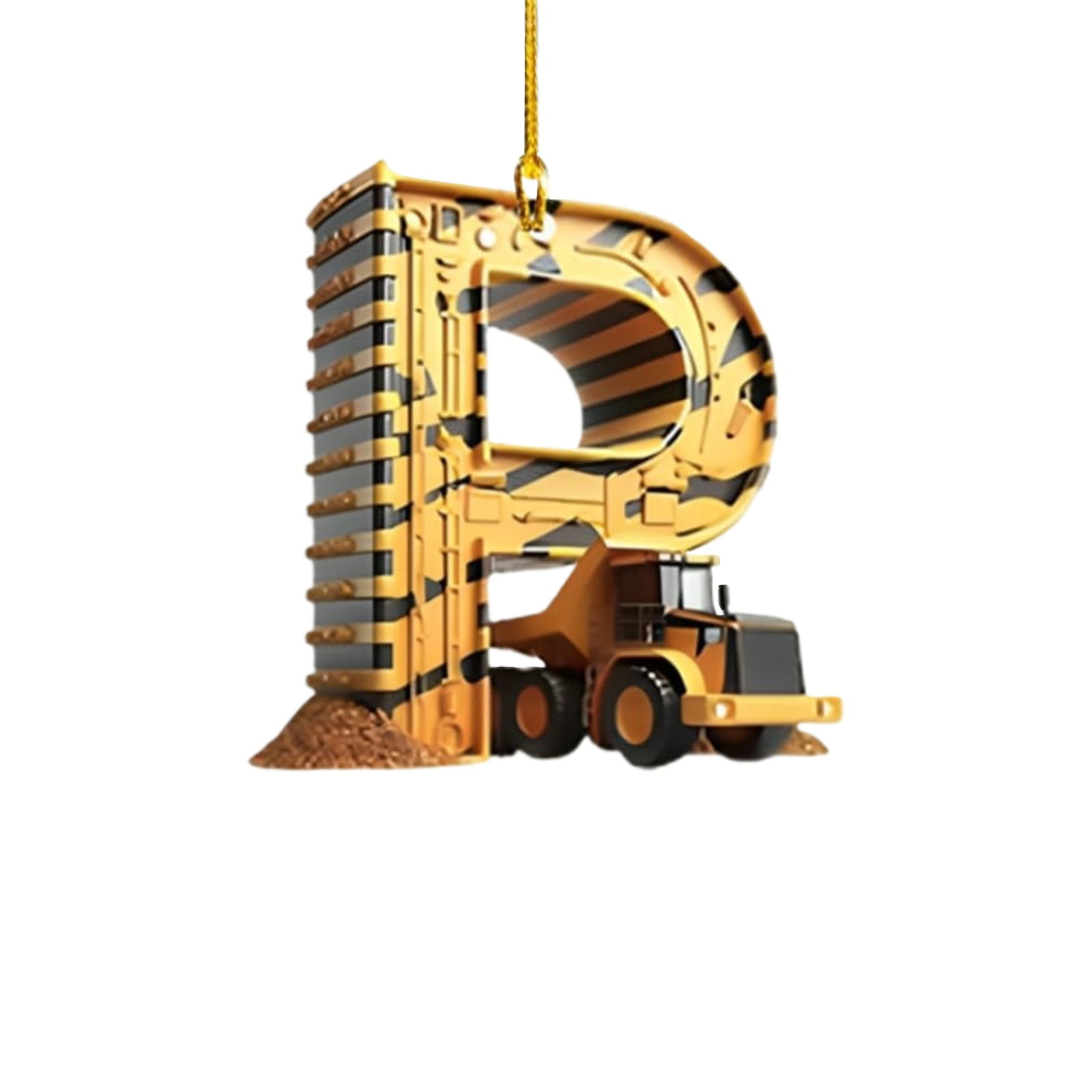 Personalized Construction Vehicle Letters 2D Flat Acrylic Decorations ...