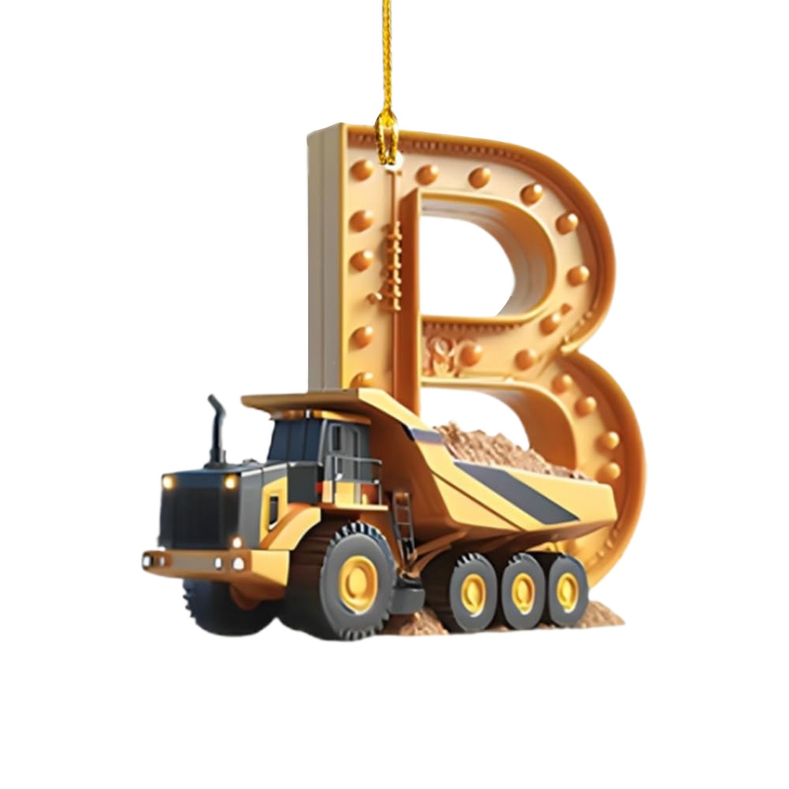 Personalized Construction Vehicle Letters 2D Flat Acrylic Decorations ...