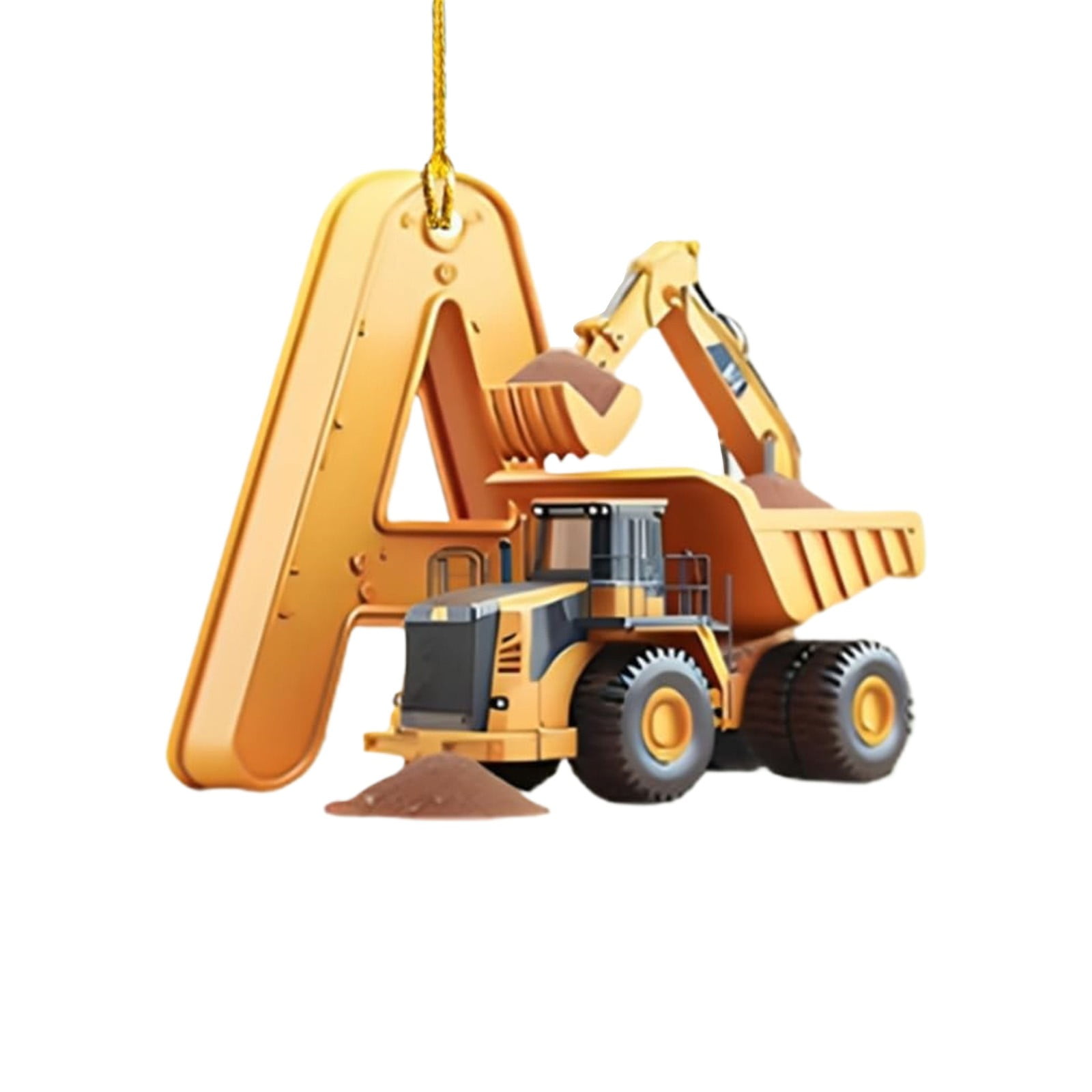 Personalized Construction Vehicle Letters 2D Flat Acrylic Decorations ...