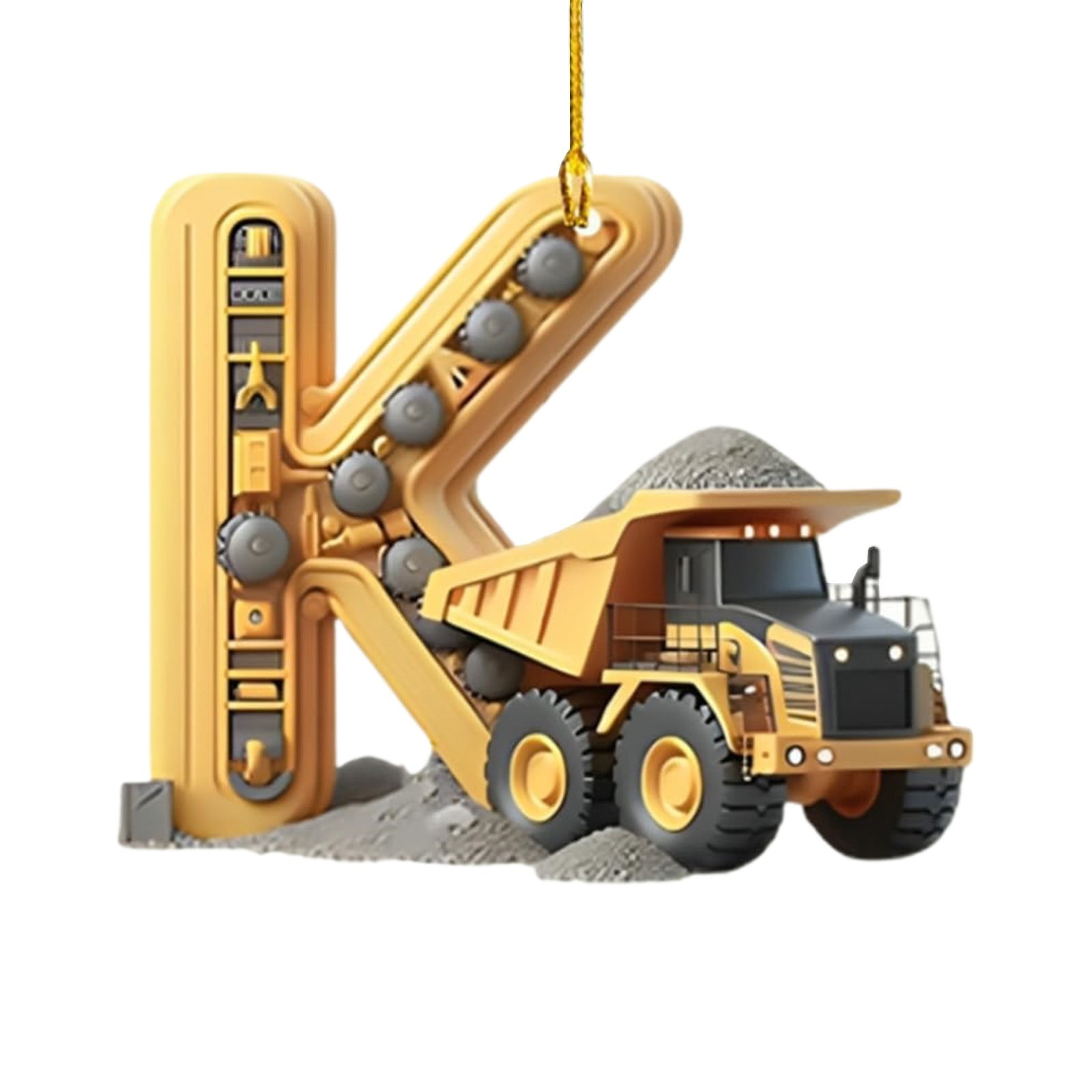 Personalized Construction Vehicle Letters 2D Flat Acrylic Decorations ...