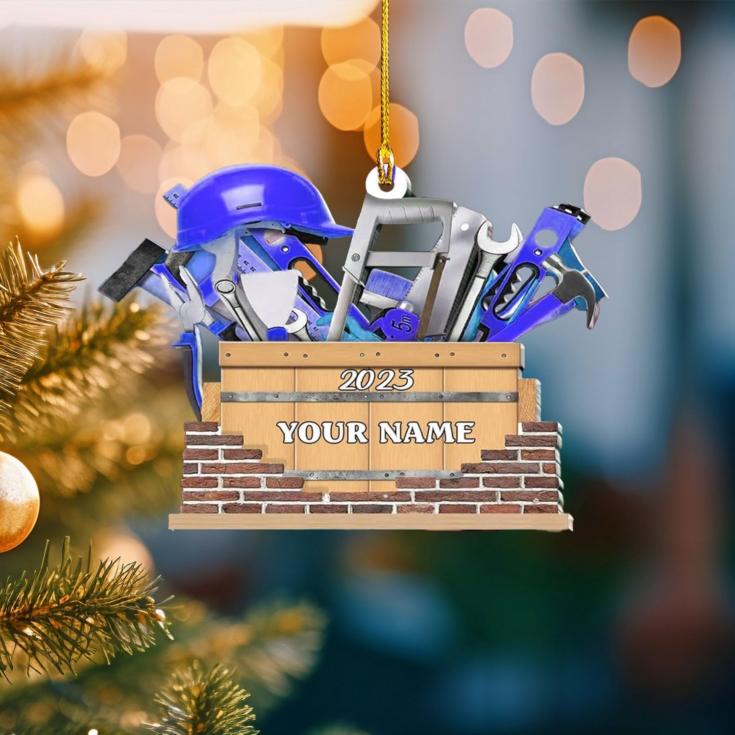 Personalized Construction Worker Christmas Ornament, Personalized ...