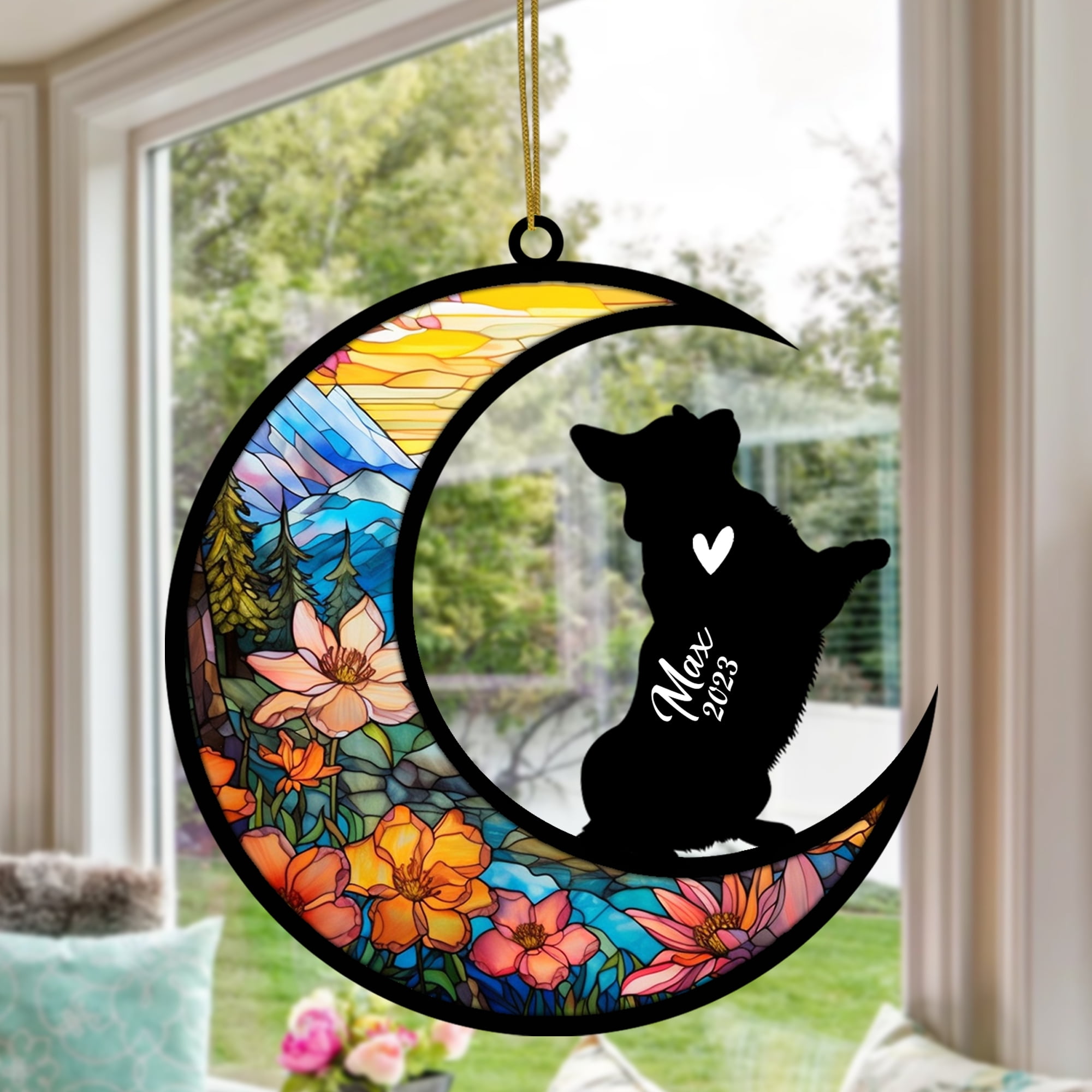 Personalized Corgi Dog Memorial Suncatcher, Pet Loss Sympathy ...