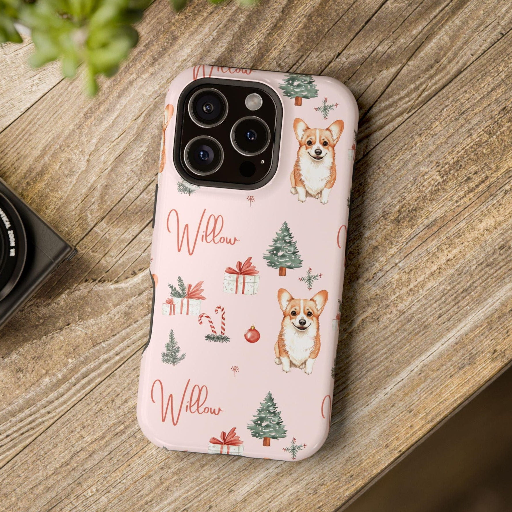 Personalized Corgi Pink Holiday Case for iPhone 17 to 11 Pro Max ...